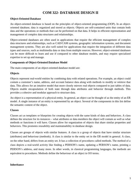 Com 322 Hnd1 2024 Pdf Object Oriented Programming Class Computer