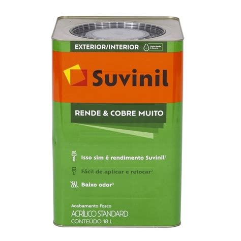 Tinta Acrílica Standard Rende e Cobre Muito Fosco Branco Gelo 18L