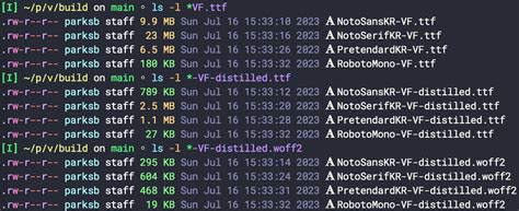 GitHub parksb vf distilled 용량을 줄인 가변폰트