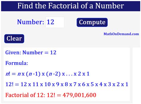 Find The Factorial Of A Number MathOnDemand