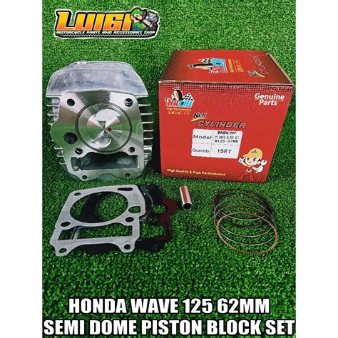 HACHI HONDA WAVE 125 62MM SEMI DOME TYPE PISTON CYLINDER BLOCK SET