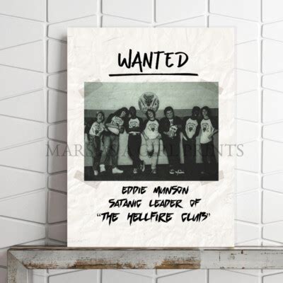 Stranger Things 4 Eddie Munson Hellfire Club Wanted Poster Ebay