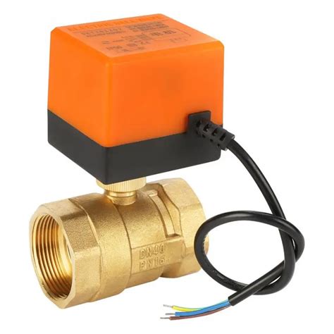 AC 220V 2 Way 3 Wire Brass Motorized Ball Valve Electrical Valve DN40