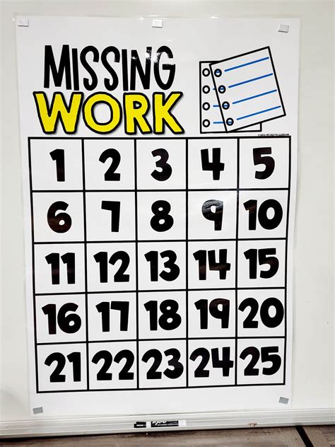 Missing Work Anchor Chart Hard Good Option 6 Number To 25 And Yellow