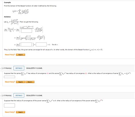 Solved Find The Domain Of The Bessel Function Of Order 0