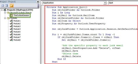 how to auto empty junk e mail folder when exiting outlook