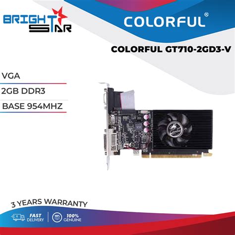 Colorful Gt710 2gd3 V 2gb Ddr3 Base 954mhz Core Clock Graphic Card Gpu Shopee Malaysia