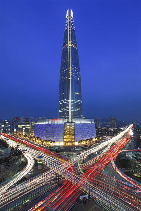 Lotte Tower Night View Free Photo On Pixabay Pixabay