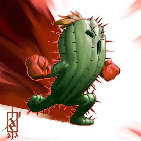 Togemon Digimon Highres Boxing Gloves Cactus Digimon Creature Gloves Haclif No Humans