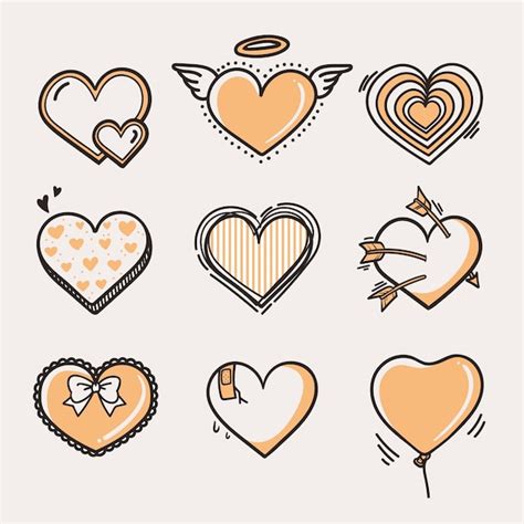 Premium Vector Hand Drawn Heart Doodle Illustration