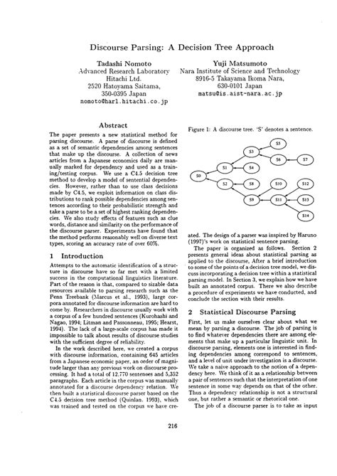 Pdf Discourse Parsing A Decision Tree Approach