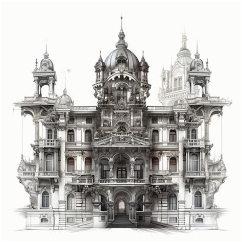 Premium Photo Eclecticism In Architecture With White Background H