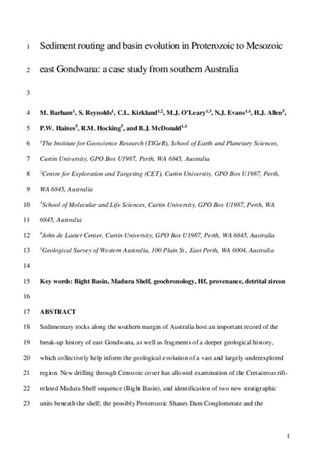 Pdf Sediment Routing And Basin Evolution In Proterozoic To Mesozoic East Gondwana A Case