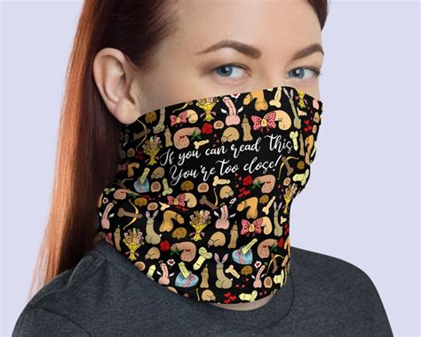 Gag Face Mask Penis Mask Funny Neck Gaiter Face Cover Etsy
