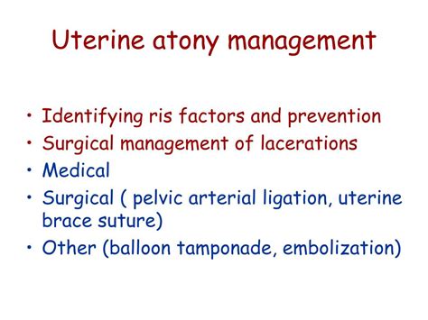 Ppt Etiology And Management Of Uterine Atony Powerpoint Presentation