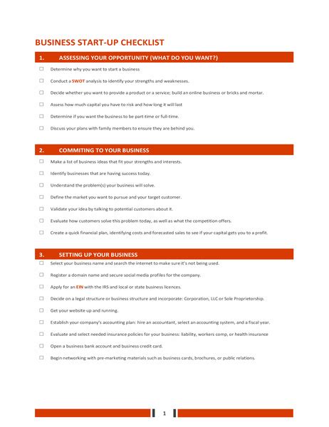 Business Start Up Checklist