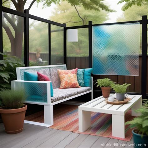 Upcycled Plexiglass Screens Outdoor Sitting Area And Coffee Table