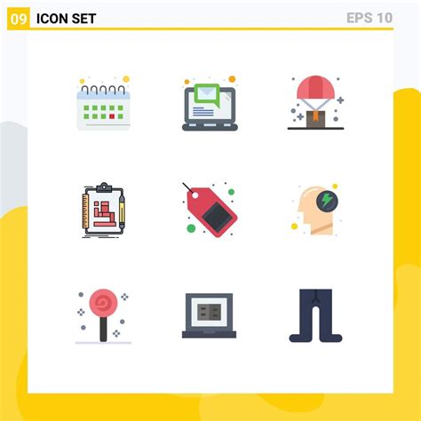Pack Of 9 Creative Flat Colors Of Workflow Scheme Balloon Process