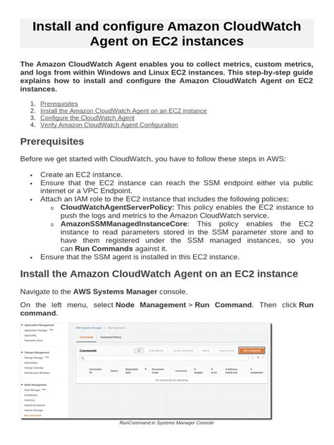 install and configure amazon cloudwatch agent on ec2 instances pdf