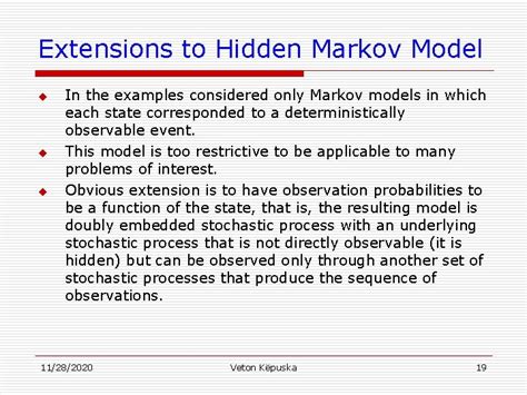 Speech Recognition Hidden Markov Models For Speech Recognition