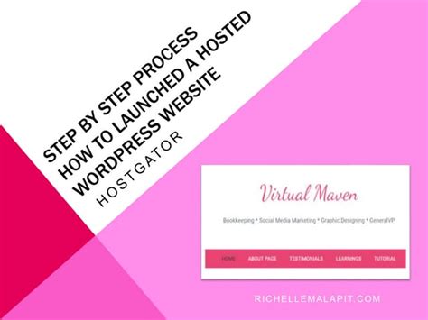 step by step process how to launch a hosted wordpress website ppt