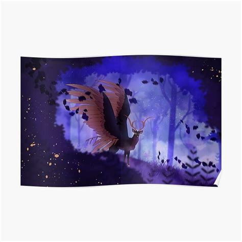 Peryton In Forest Poster For Sale By Lucisdesign Redbubble