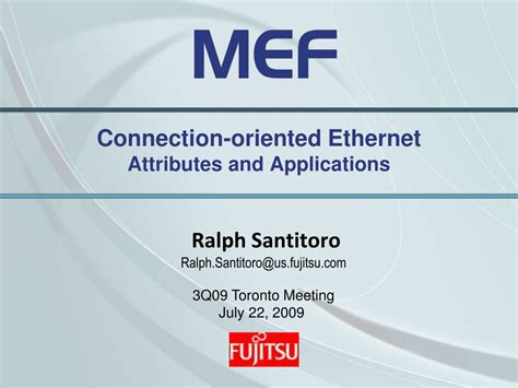 Ppt Connection Oriented Ethernet Attributes And Applications