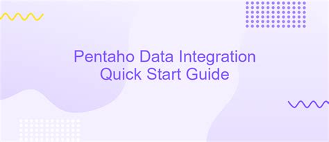 Pentaho Data Integration Quick Start Guide Apix Drive