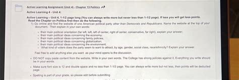 Active Learning Assignment Unit 4 Chapter 13