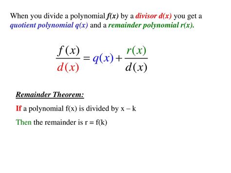 65 The Remainder And Factor Theorems Ppt Download