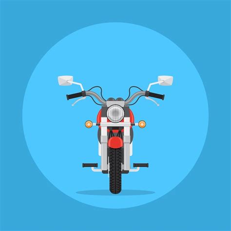 Illustration Dune Moto Vue De Face`` Illustration De Style Plat