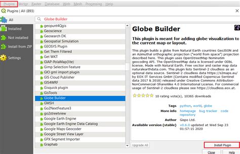 Globe Builder QGIS Plugin