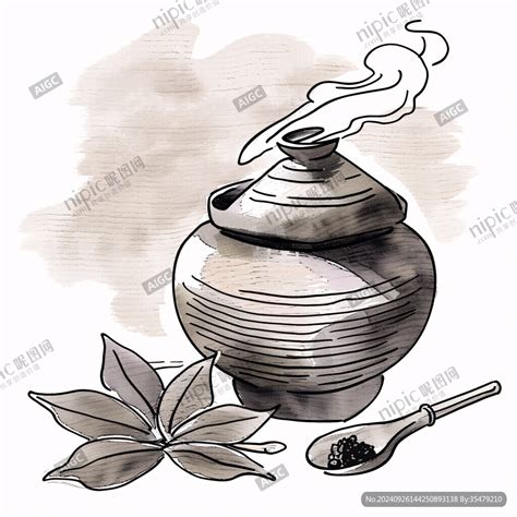 Ai创作图中医药锅药罐插画 酒坛水墨插画 葱花缸炉插画 酒坛子插画 石磨香油插画 坛子插画 插画酒坛 瓦罐汤插画 手绘捣药罐 插画石磨芝麻油 调味品插画 手绘炒中药 瓦罐煨汤插画 小磨香油插画