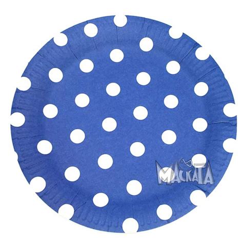 Парти чинии сини на точки 10бр Zabavabg