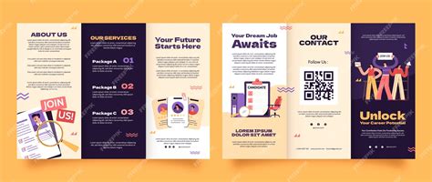 Free Vector Flat Design Job Fair Brochure Template