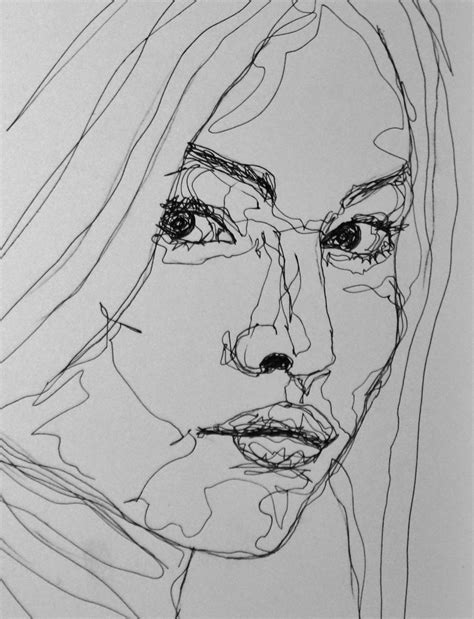 Continuous Line Portrait Girl Drawing By Danart0972 On Deviantart