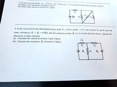 Solved What Is The Equivalent Resistance 7 Pts What Is The Current