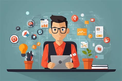 Premium Photo Business Man Planning Digital Marketing Programming