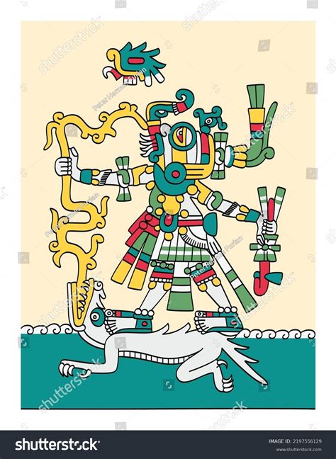 Tlaloc Aztec God Rain Earthly Fertility Stock Vector Royalty Free