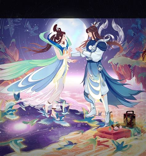 王者荣耀 七夕 情侣 后羿 嫦娥 羿娥 高清图片，堆糖，美图壁纸兴趣社区
