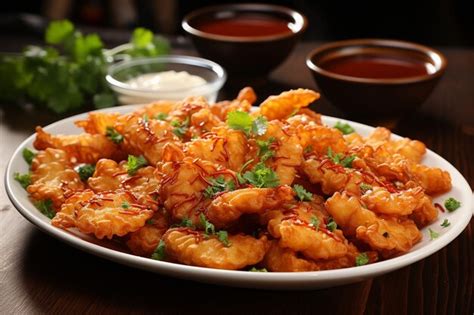 Crispy Corn Pakora Or Pakoda Premium AI Generated Image