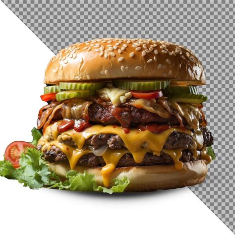 Premium Psd Png Hamburger Fast Food Image