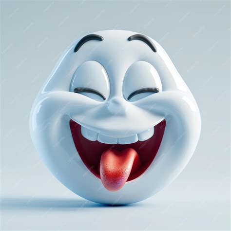Playful Ghost Emoji Sticking Out Its Tongue While Winking In A Lighthearted Manner Premium Ai