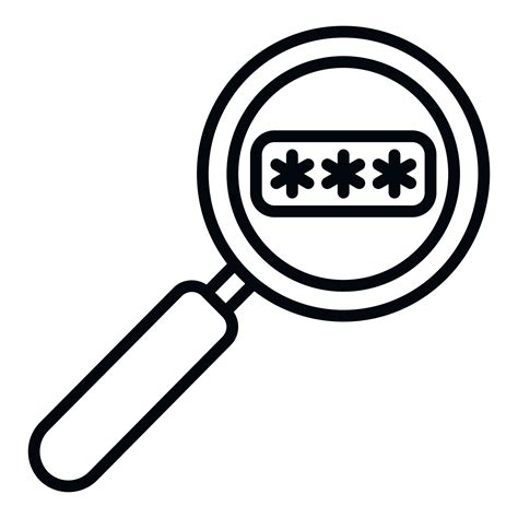 Search Password Icon Outline Vector Data Cipher 17326376 Vector Art At