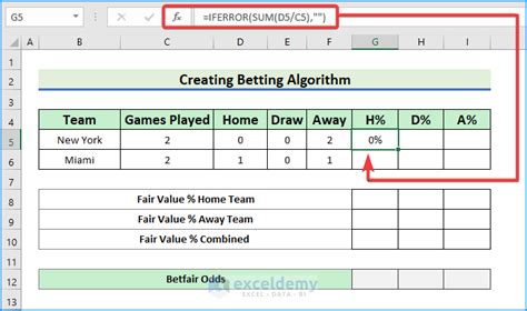 How To Create Betting Algorithm In Excel Methods