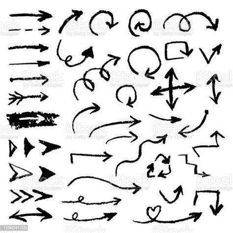 검은 파스텔 브러시 스트로크 선 원 세트 포스터 로고 브러시 광고 템플릿 패턴 배너 아이콘을 위한 디자인 요소가 있는 벡터 핸드