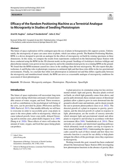 Efficacy Of The Random Positioning Machine As A Terrestrial Analogue To