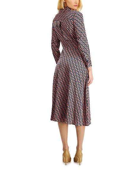 Tahari Asl Womens Matte Satin Printed Midi Dress Macys