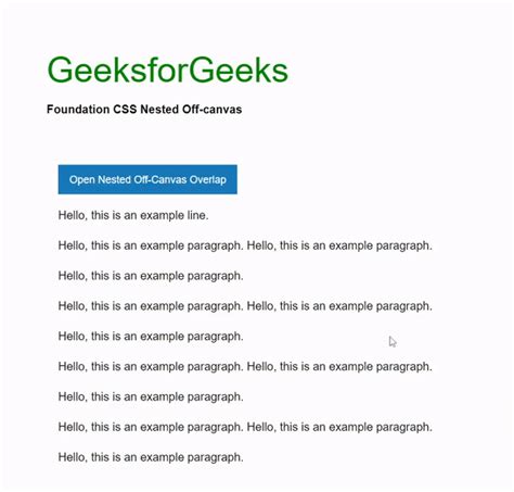 Foundation CSS Nested Off Canvas GeeksforGeeks