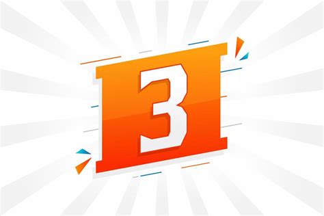 3 Number Vector Font Alphabet Number 3 With Decorative Element Stock Vector 13885651 Vector Art